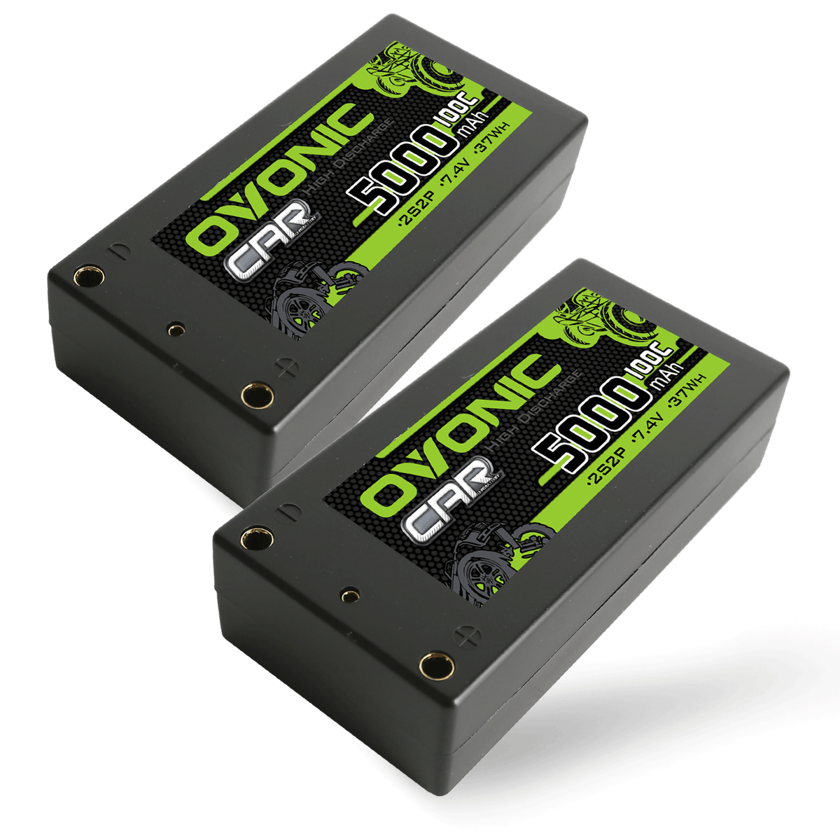 Ovonic 100C 7.4V 5000mAh 2S Hardcase Shorty LiPo Battery with 4mm B...