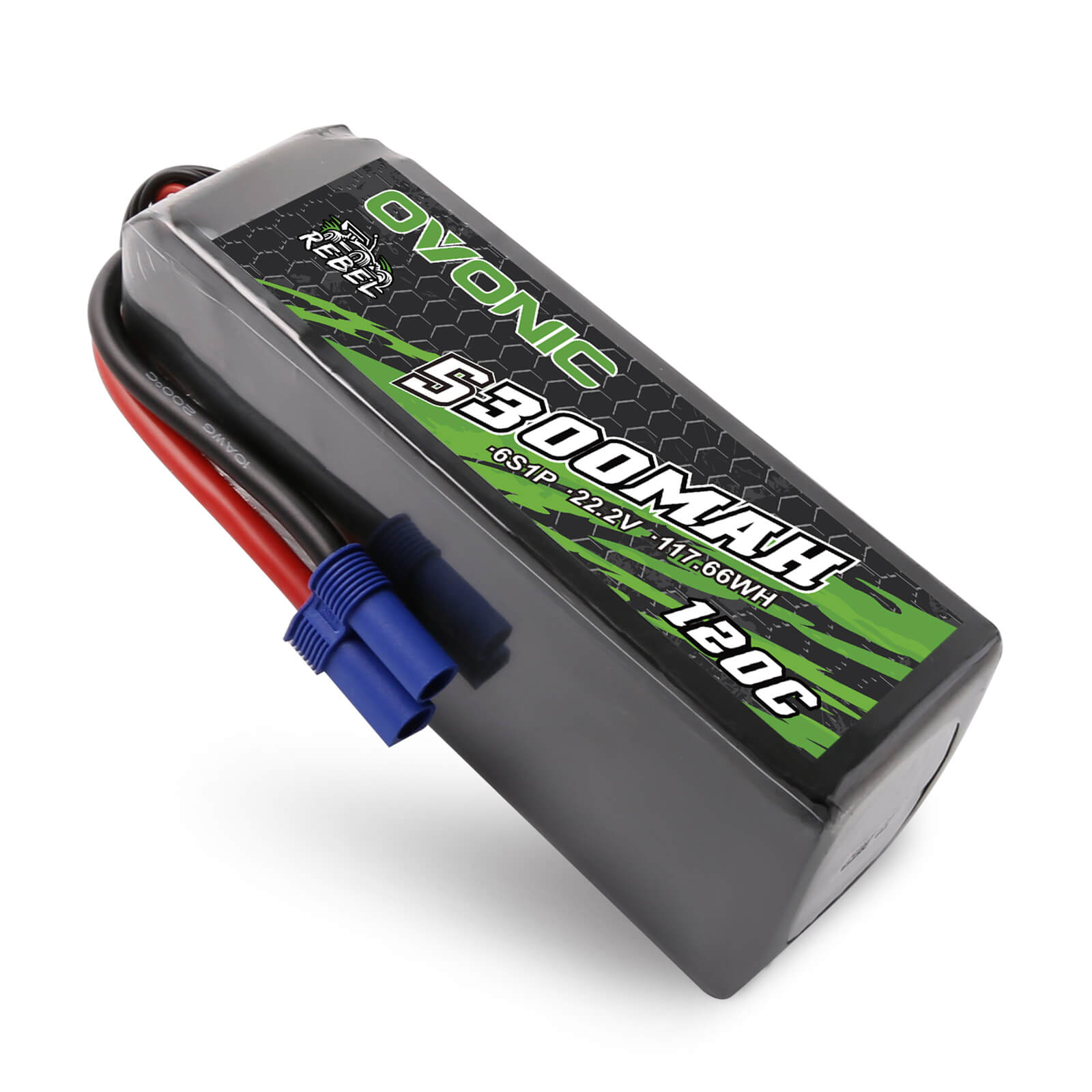 Ovonic Rebel 120C 6S 5300mAh 22.2V LiPo Battery with EC5 Plug for Arrm